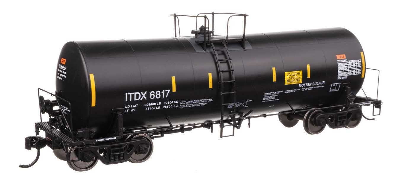 Walthers 920-100061 HO ITDX 40' Trinity 14,000-Gal Molten Sulfur Tank – Trainz
