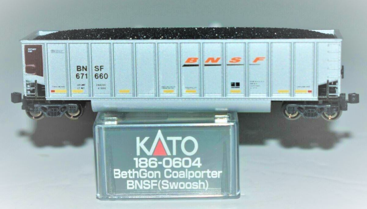 Kato 186-0604 N BNSF Coalporter #671660 – Trainz