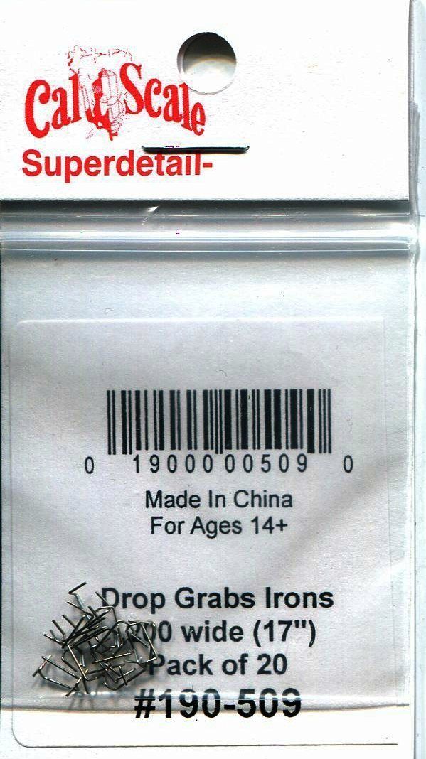 Cal Scale 190-509 HO Drop Grab Irons .200 Wide (17") (Pack of 20) – Trainz