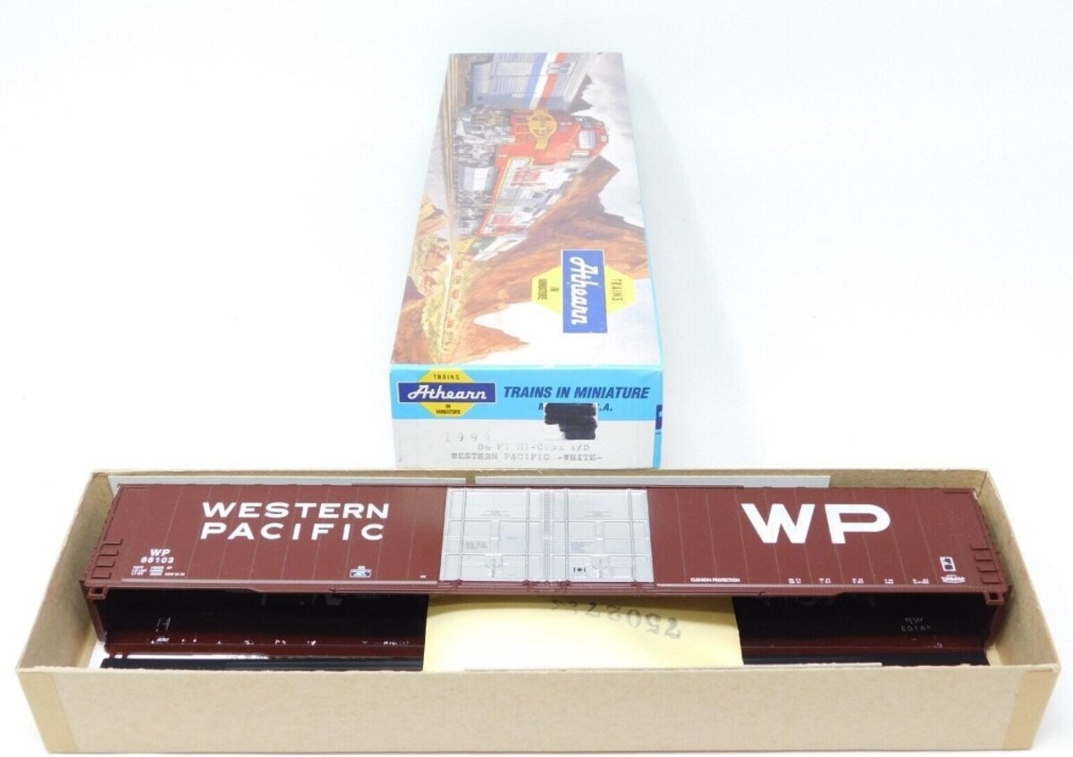 Athearn 1999 HO Western Pacific 86' Hi-Cube Box Car # 86103 Kit – Trainz