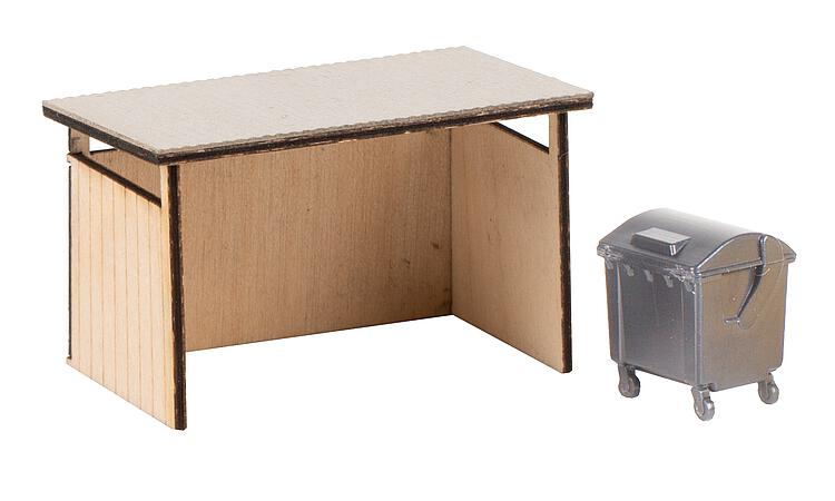 Faller 180300 HO Dustbin Booth with Salvaged Material Container Buildi ...