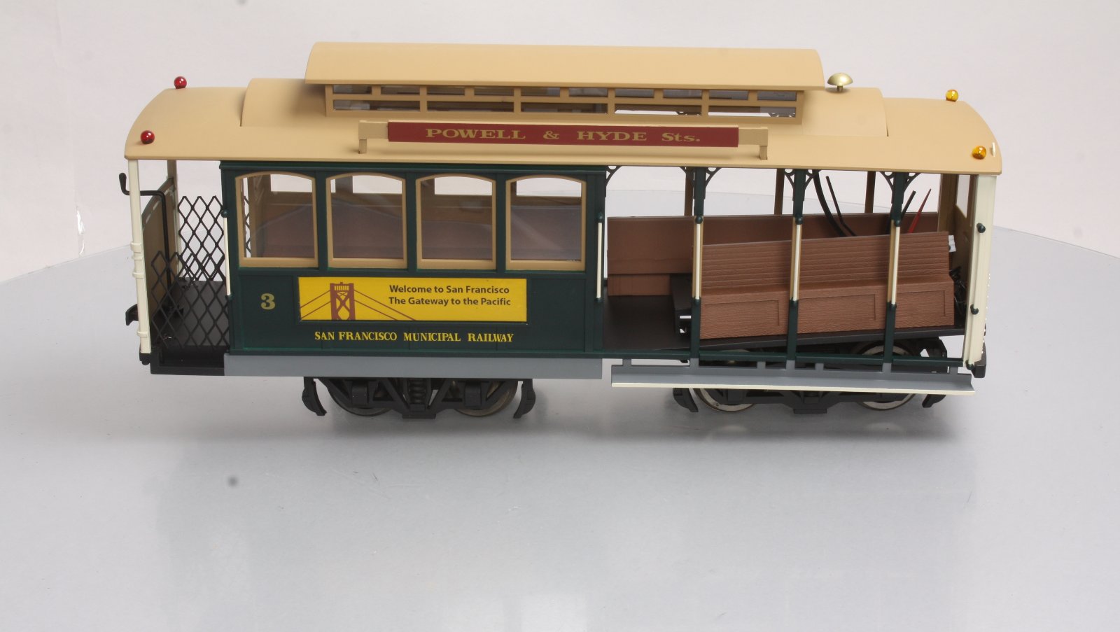 AMS AM66-013 G Scale San Francisco Cable Car - Dark Green #3 EX/Box ...