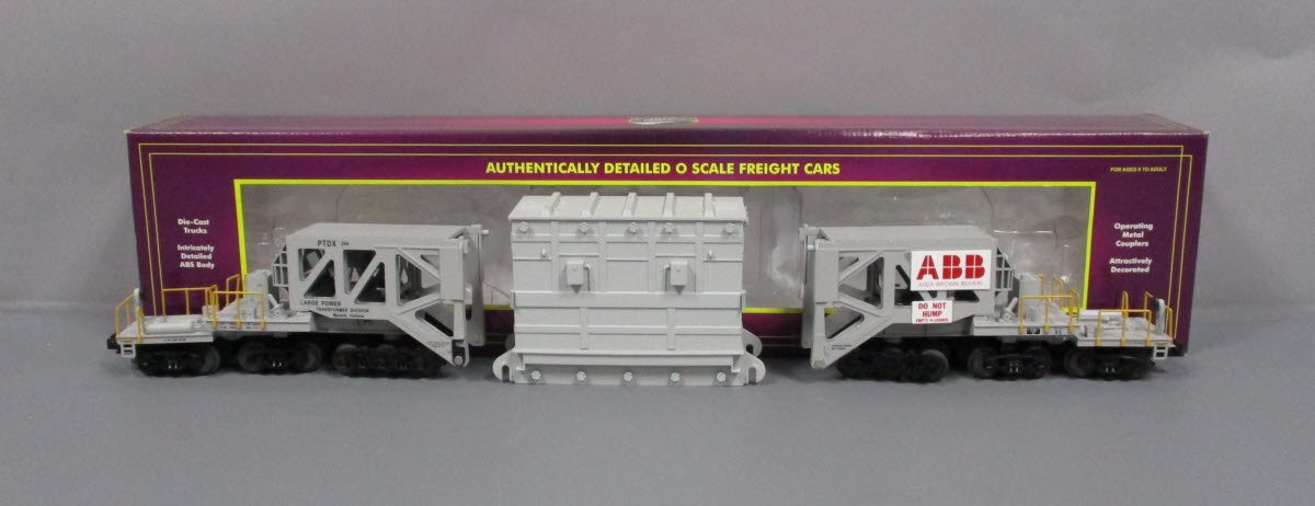 MTH 20-98291 O ABB Schnabel Flatcar w/ Transformer #204 NIB – Trainz
