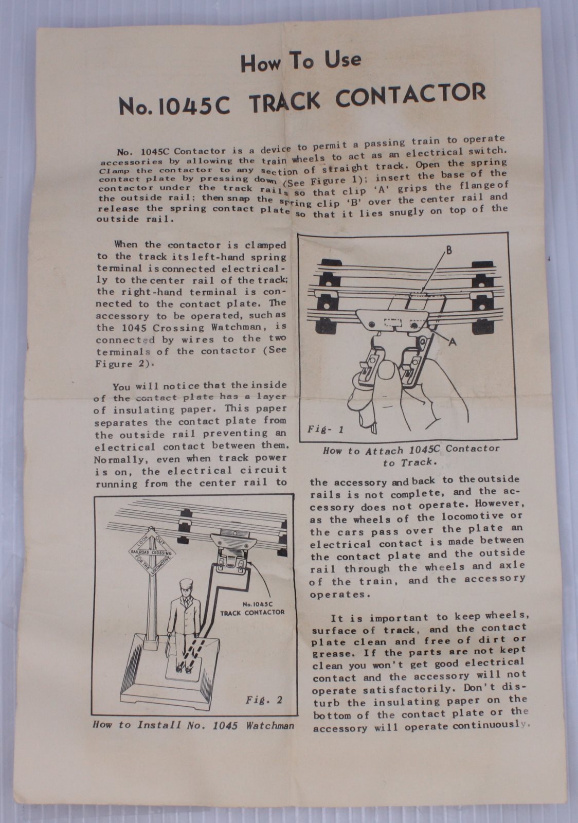 Lionel 350-01 How to Use 1045C Track Contactor-Instruction Sheet – Trainz