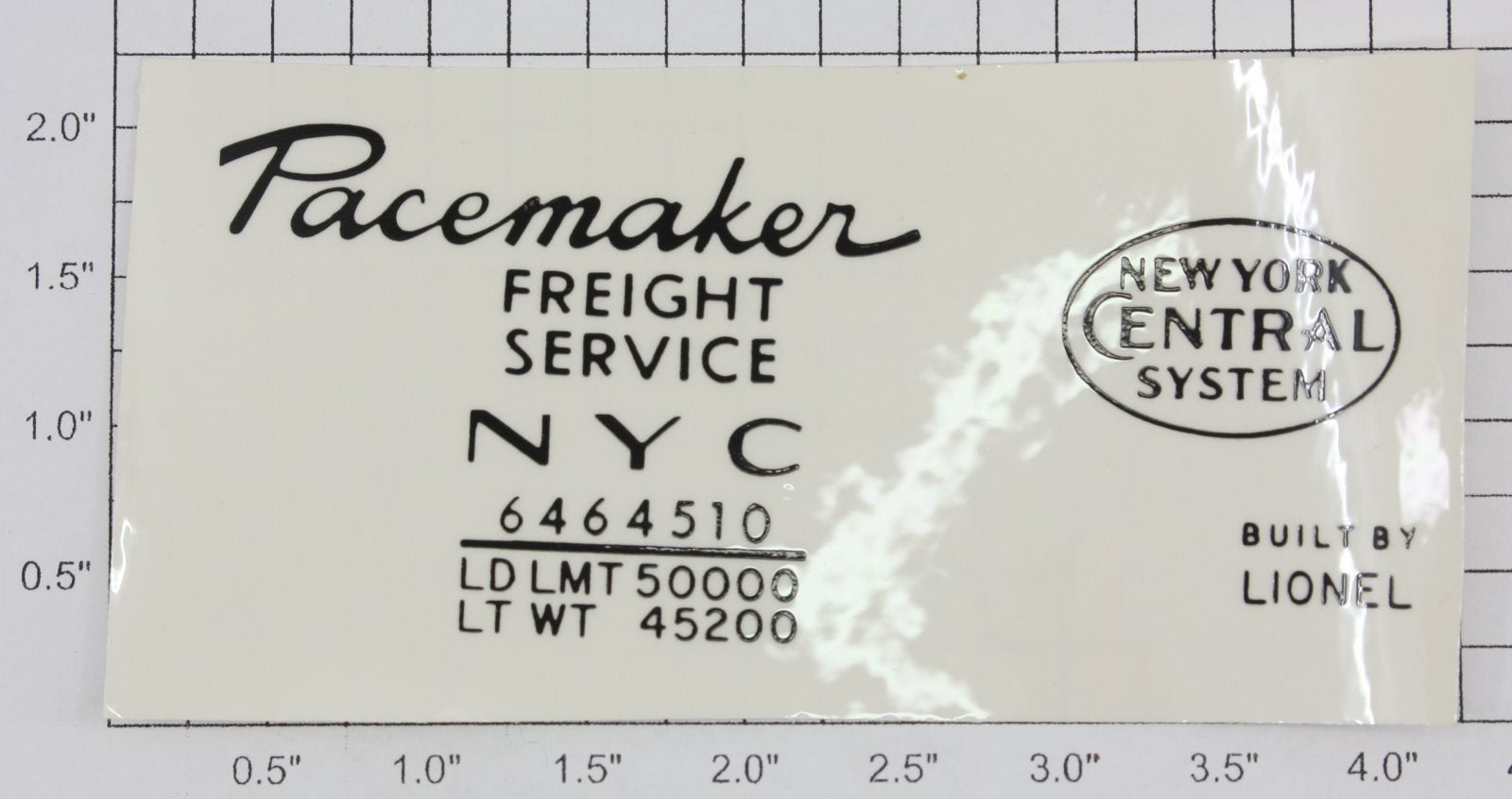 Lionel 6464-510 "Pacemaker NYC" Black Lettering Sticker Decal – Trainz