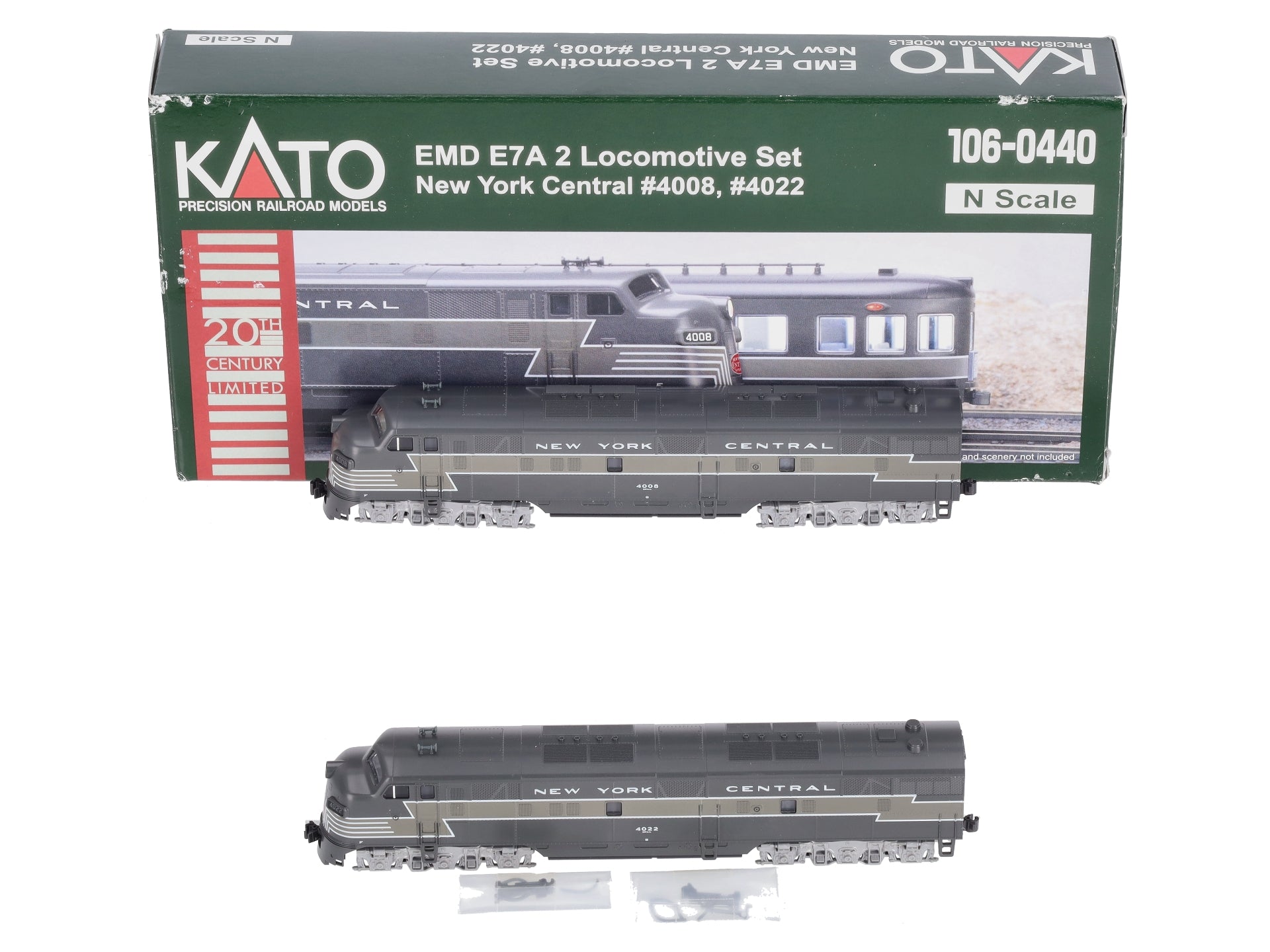 Kato 106-0440 N NYC EMD E7A Diesel Locomotive #4008, #4022 (Set of 2) – Trainz