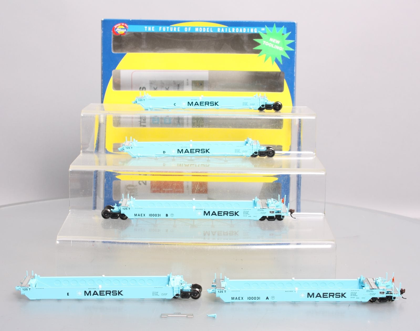 Athearn 95038 HO Maersk Maxi I Well Car/Early Ready-To-Run #100031 (Pa ...