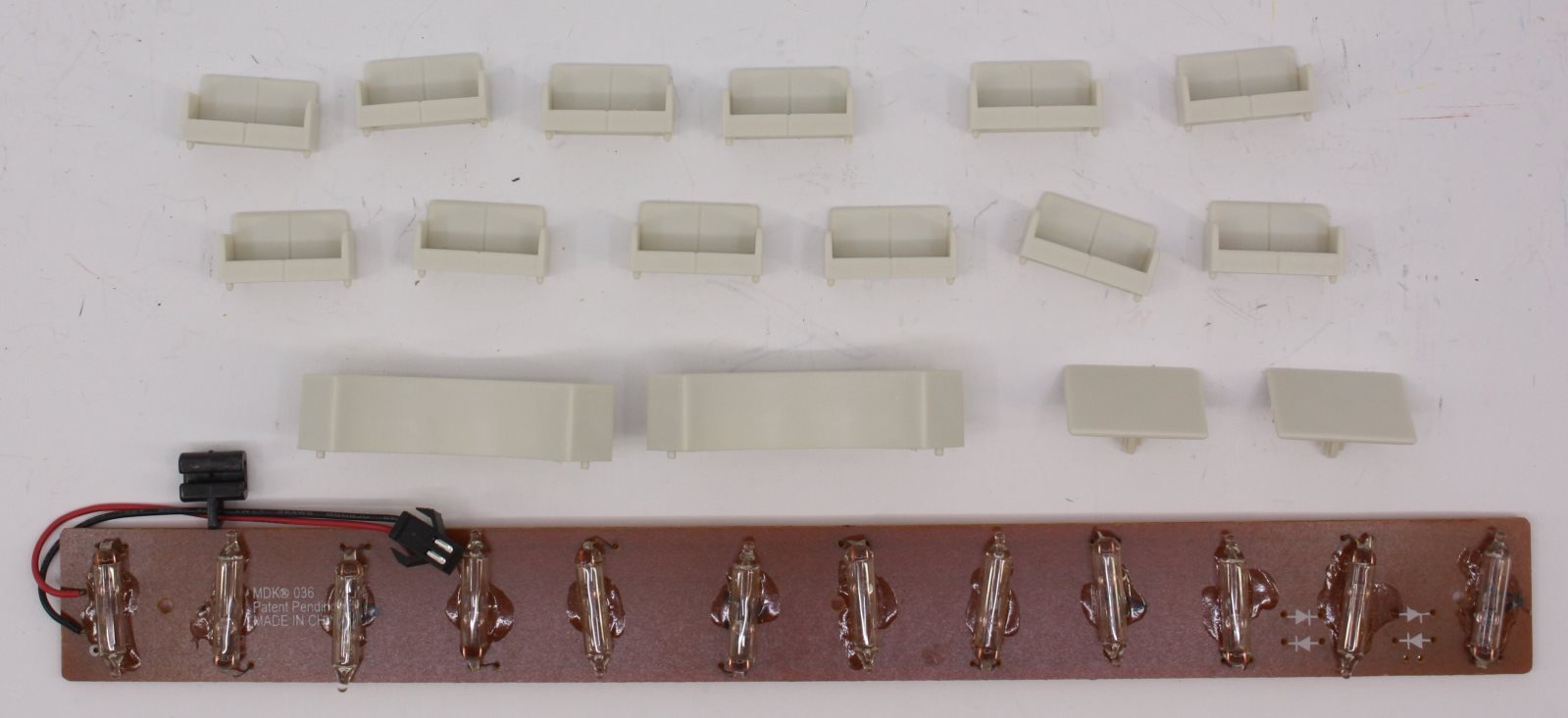 K-Line K4600-RPO 15" Observation Car Interior Kit with Lighting Board ...