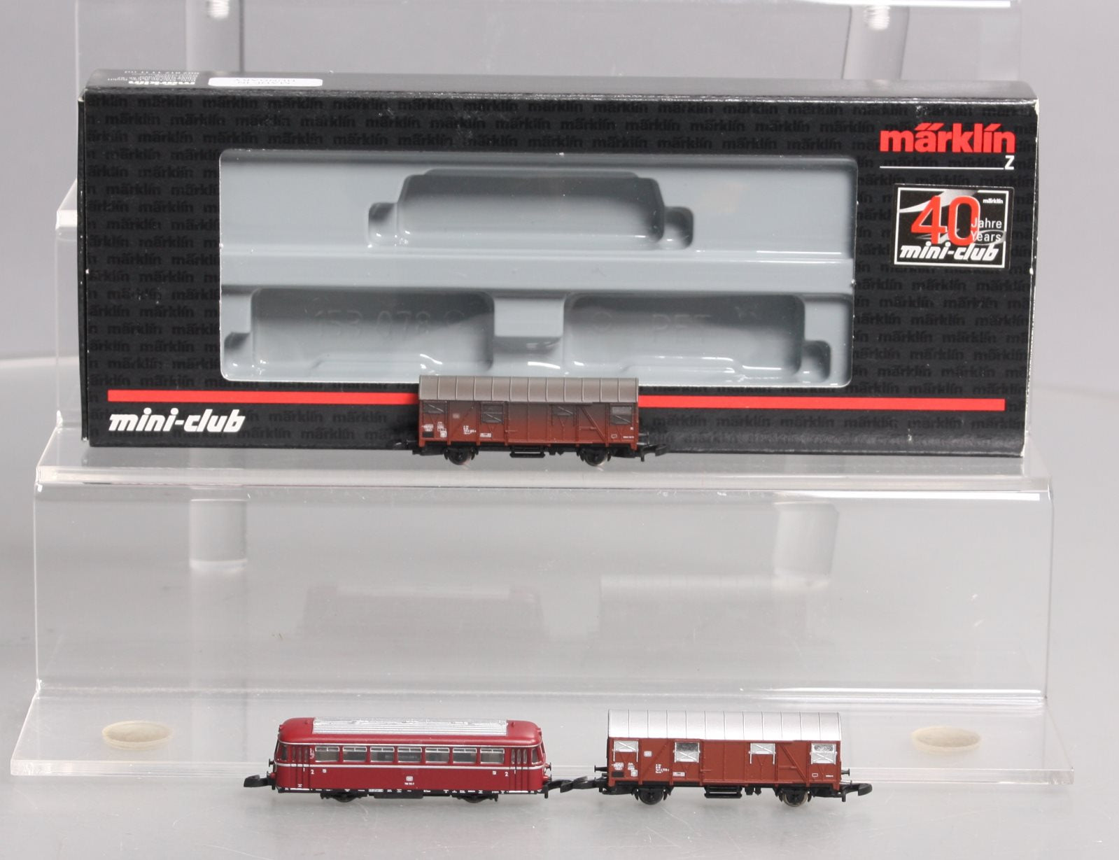 Marklin 88313 Z DB Diesel Class Rail Bus w/2 Boxcars – Trainz