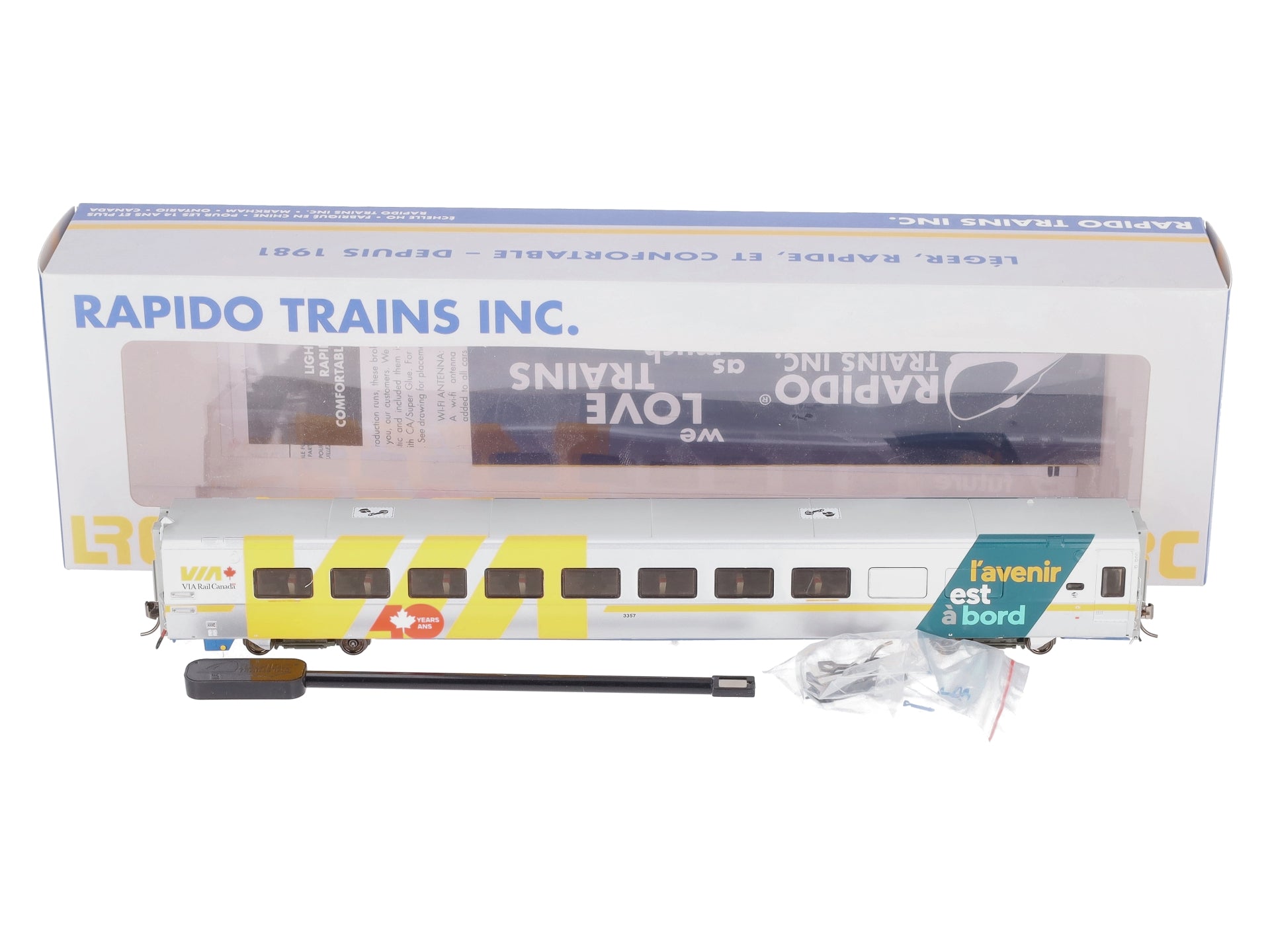 Rapido Trains 108056 HO VIA Rail LRC Coach Car #3357 – Trainz