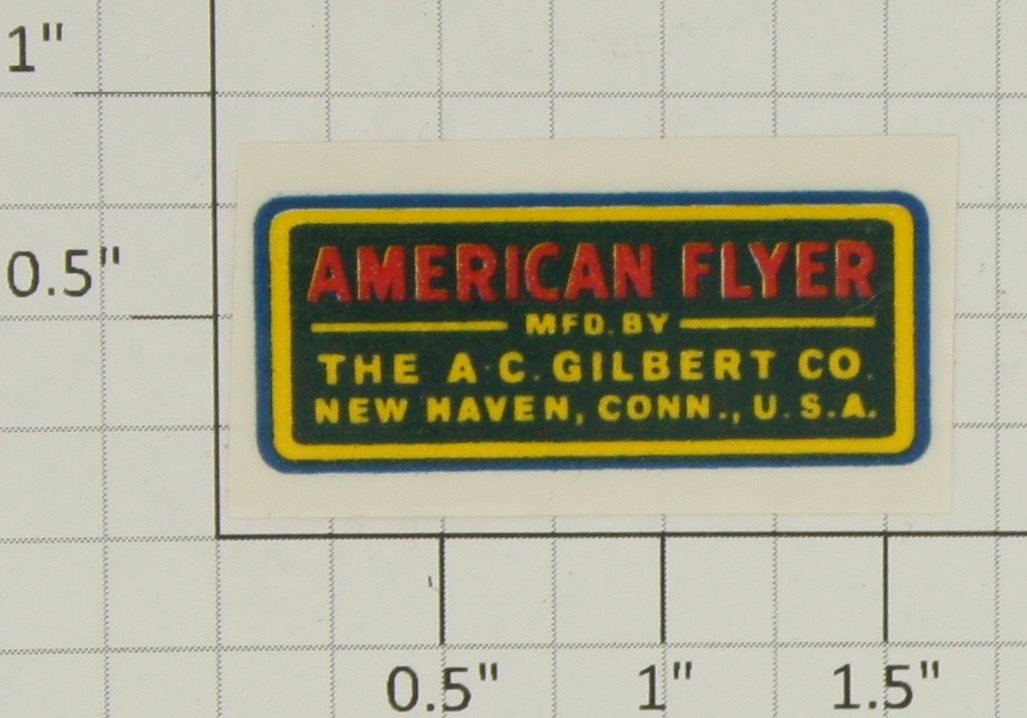 American Flyer FG649SG The A.C. Gilbert Accessory Sticker Decal – Trainz