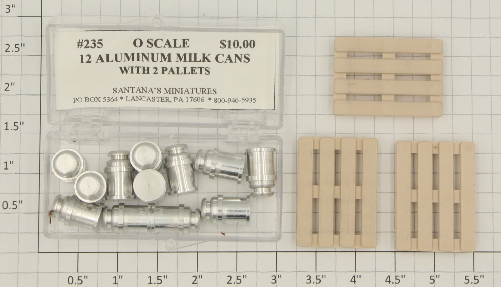 Santana's Miniatures 235 O Gauge Aluminum Milk Cans with Pallets – Trainz