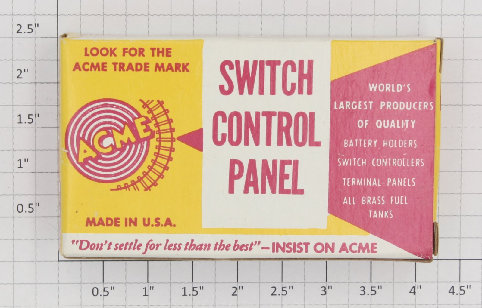 Acme 498 O Gauge Boxed Flush Mount Switch Control Panel w/ Bulbs & Ins ...