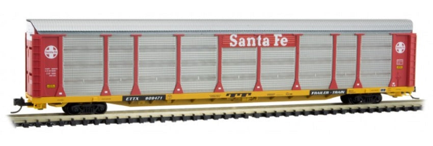 Micro-Trains 11100370 N ATSF 89' Tri-Level Enclosed Autorack #909471 – Trainz