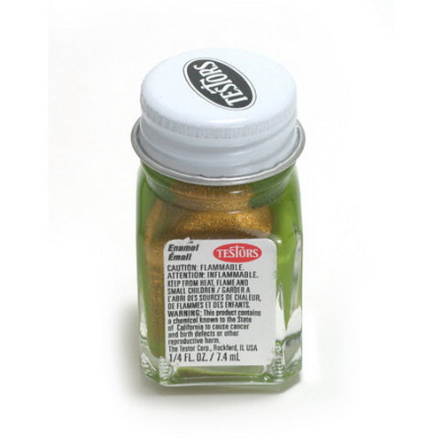 Testors 1542TT Gold Metallic Flake Enamel Paint - 1/4 oz. Bottle – Trainz