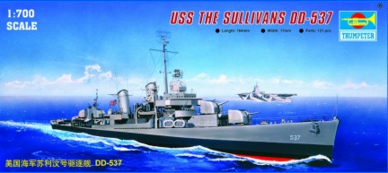 Trumpeter 05731 1:700 USS The Sullivans DD537 Destroyer Plastic Model ...