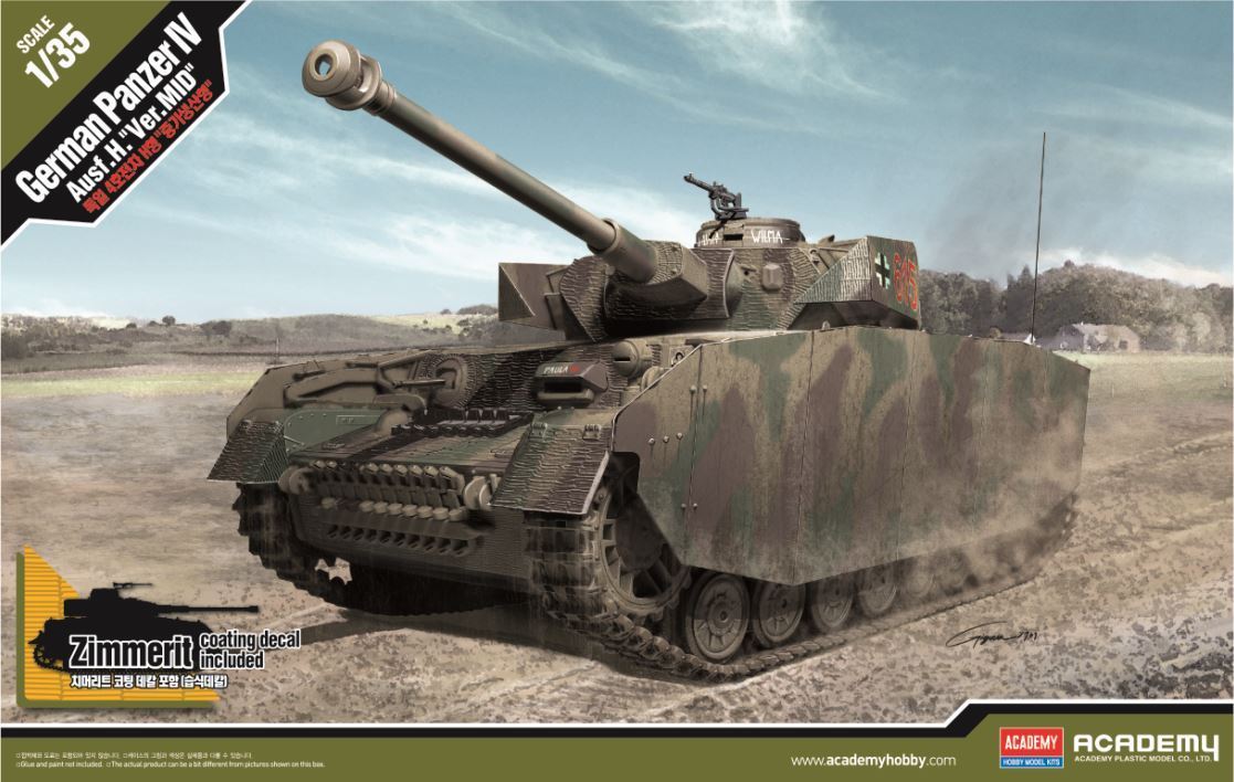 Academy 13516 1:35 German Panzer IV Ausf. H. "Ver Mid" Military Tank M ...