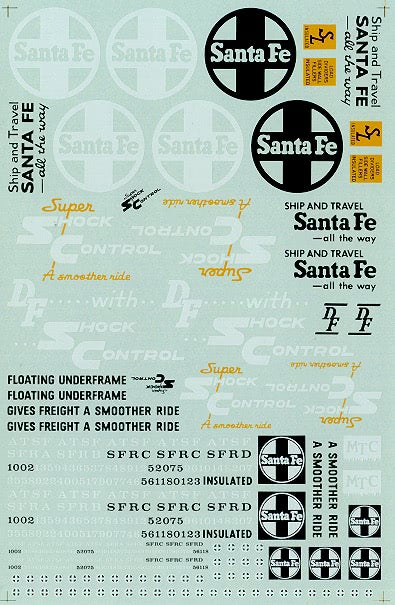 Microscale 87-9 HO Atchison Topeka & Santa Fe Box Cars & Reefers Decal ...