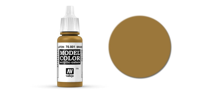 Vallejo Paint 70801 Brass Model Color Acrylic Paint - 17 ml. Bottle ...