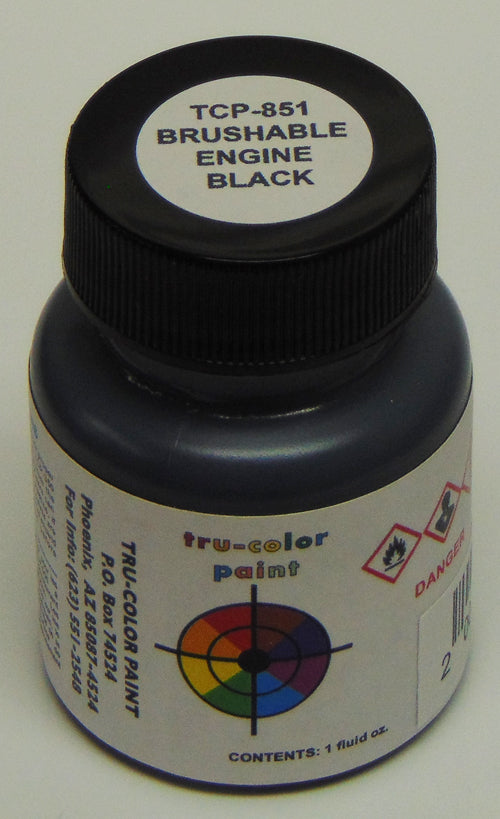 Tru-Color 851 Brushable Paint Flat Engine Black - 1 oz. Bottle – Trainz