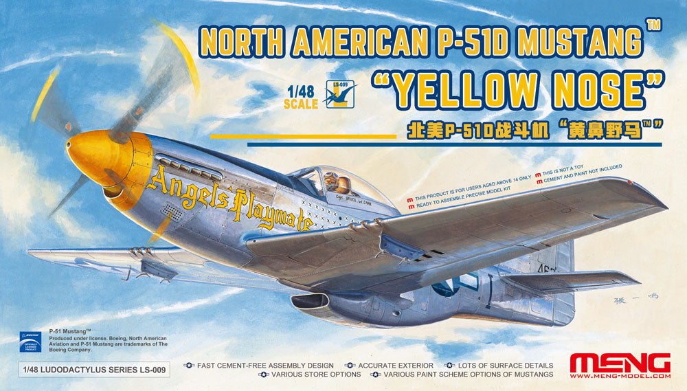 Meng Models LS-009 1:48 NA P-51D Mustang Yellow Nose Military Aircraft ...