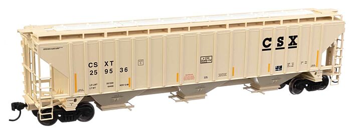 Walthers 910-49012 HO CSX 57' Trinity 4750 3-Bay Covered Hopper RTR #2 ...