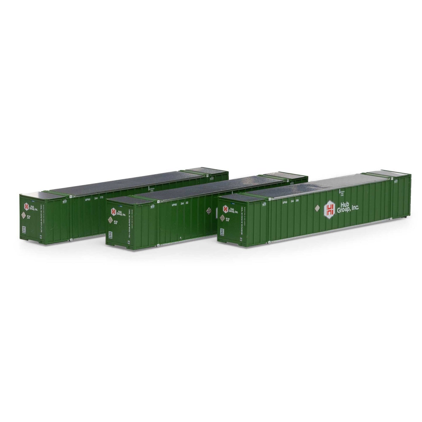 Athearn 17309 N Hub Group 53' Stoughton Containers #2 (Set of 3) – Trainz
