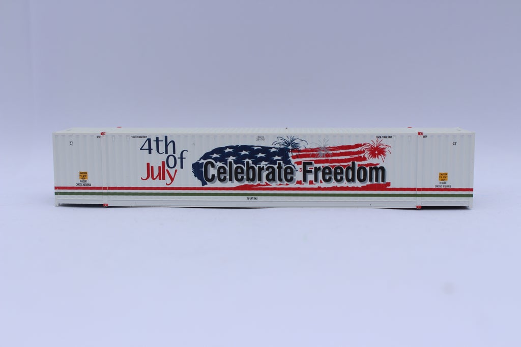 JTC Model Trains 535093 N 4th of July 53' 6-42-6 High Cube C.S. Contai ...