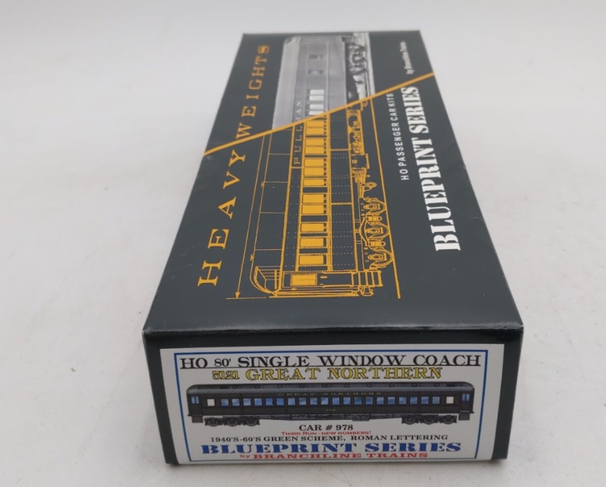 Branchline 5121 HO 80' Single Window Coach Great Northern Car # 978 Ki ...