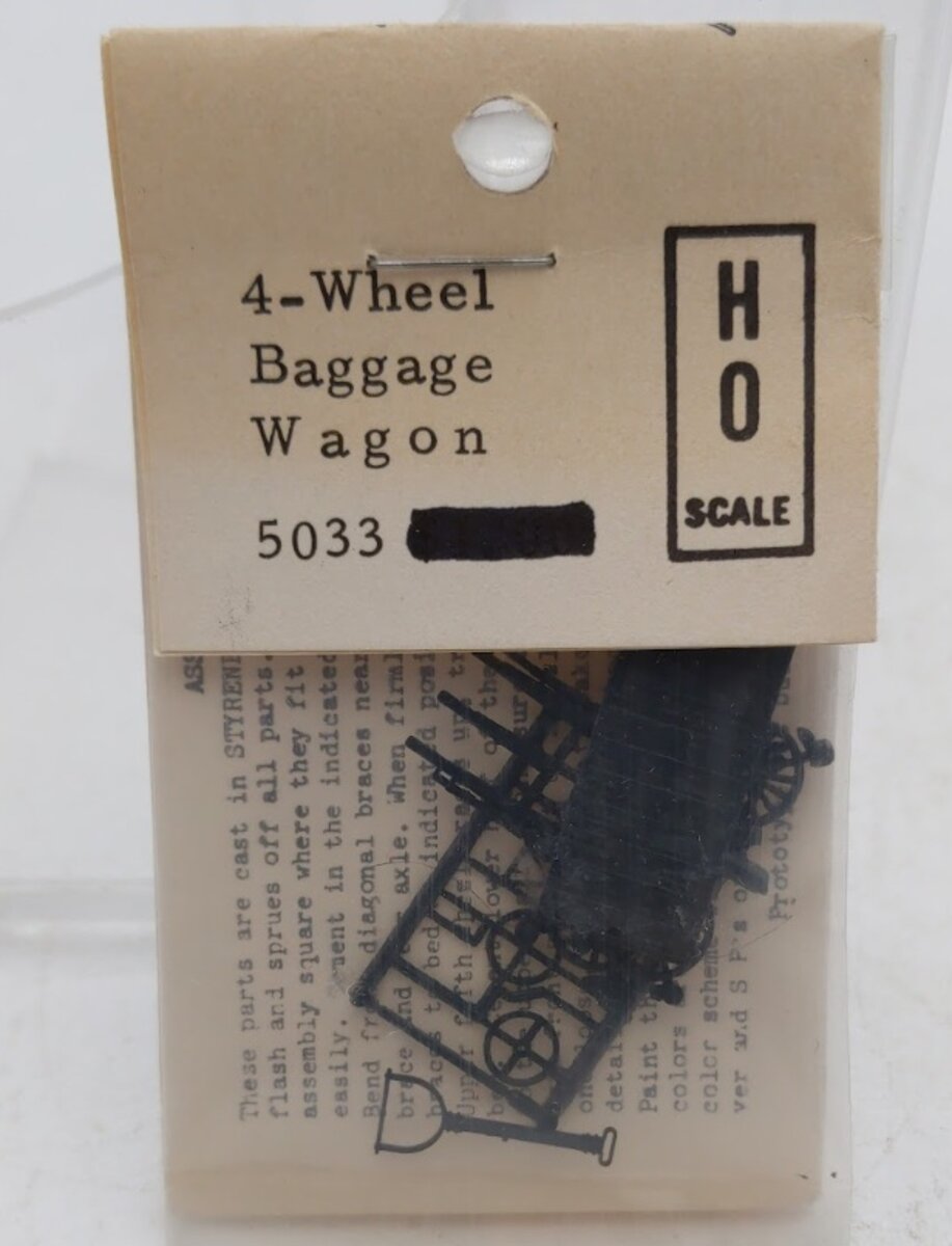 Grandt Line 5033 HO Scale Black Plastic 4-Wheel Baggage Wagon Kit – Trainz
