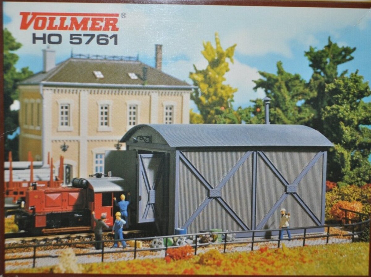 Vollmer 5761 HO Scale Engine Shed Building 2-3/4 x 1-5/8 Plastic Kit ...