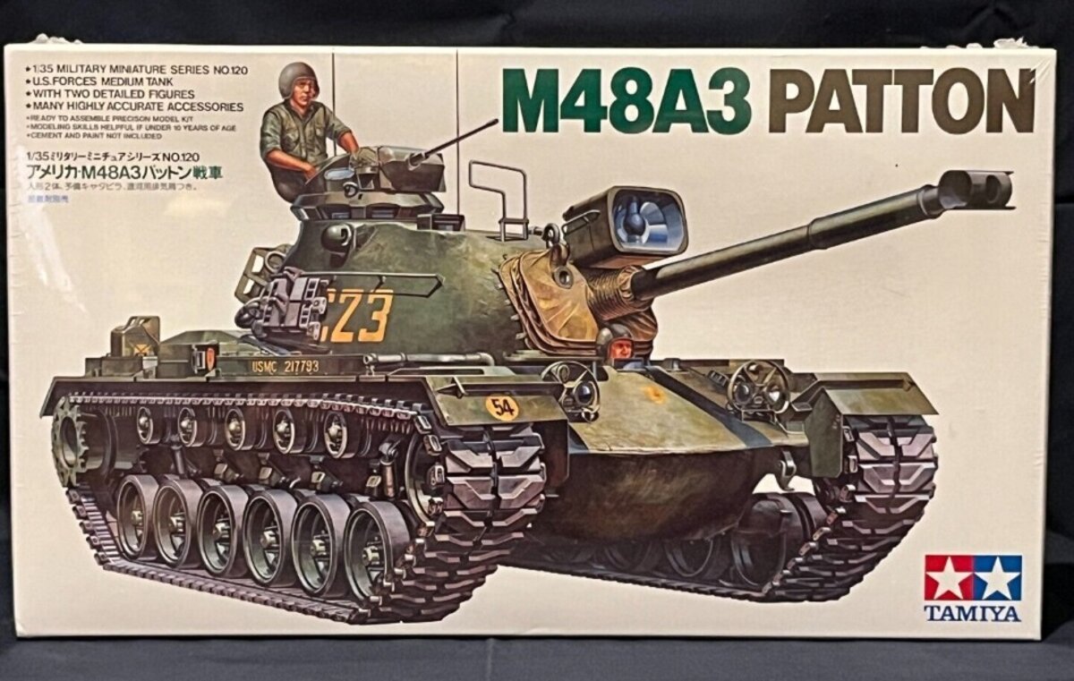 Tamiya 35120 1:35 US M48A3 PATTON Military Tank Model Kit – Trainz