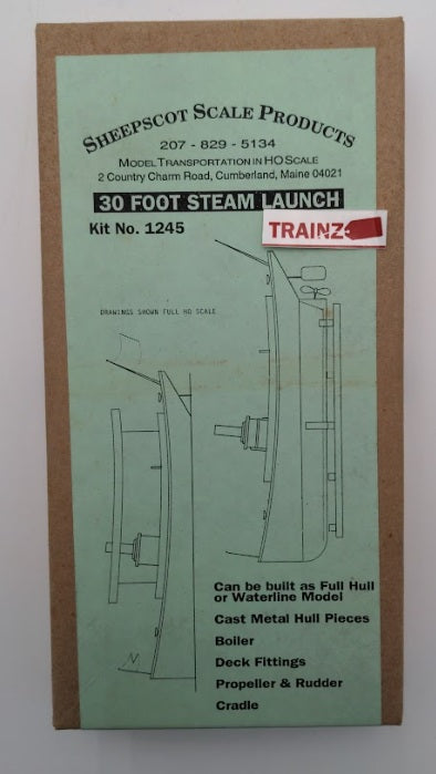 Sheepscot Scale Products 1245 HO Scale 30 Foot Steam Launch Metal Kit ...