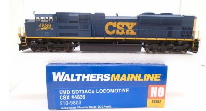 Walthers 910-9803 HO SD70ACe Locomotive DC CSX #4836 – Trainz
