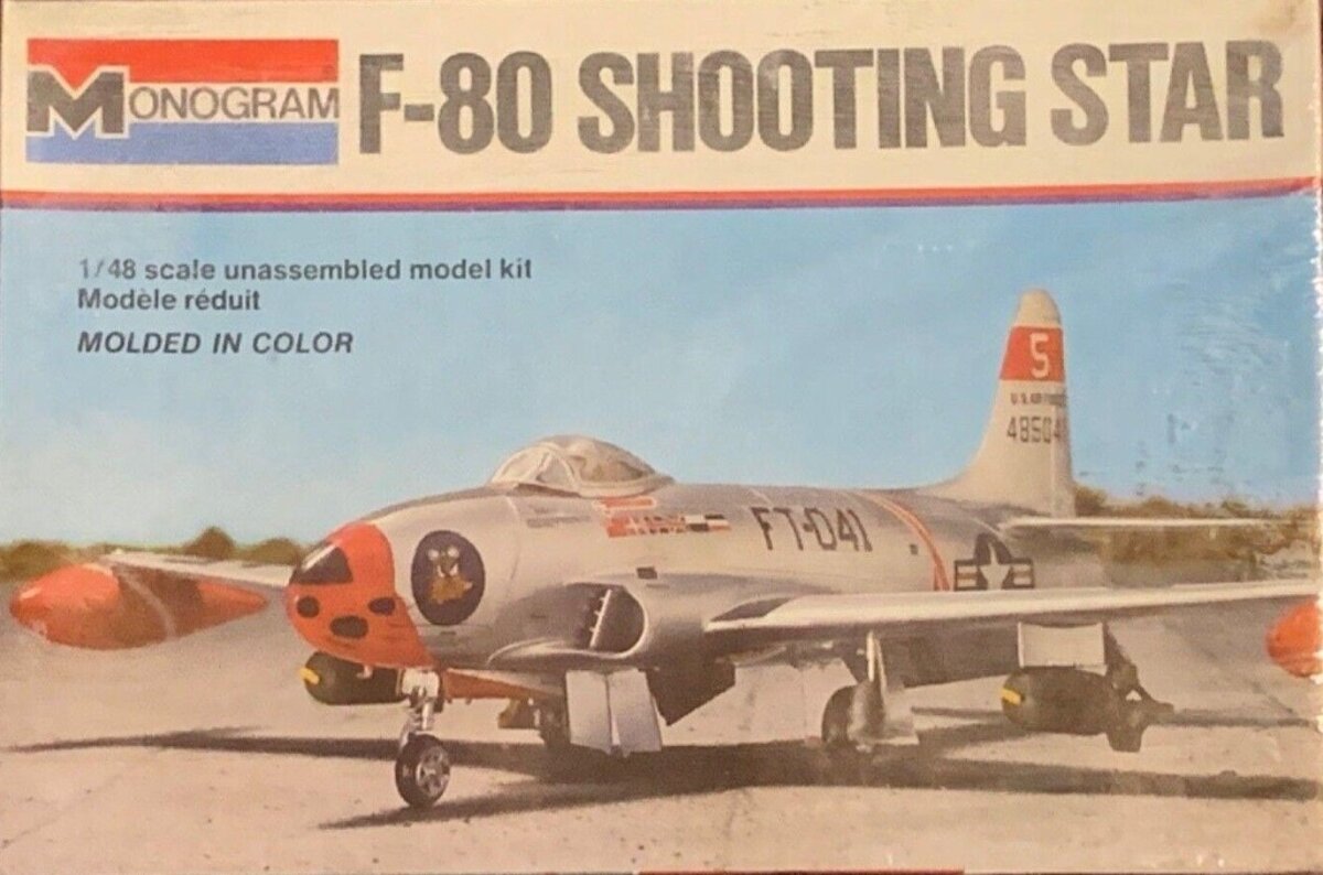 Monogram 5404 1:48 F-80 Shooting Star Military Aircraft Plane Model Ki ...