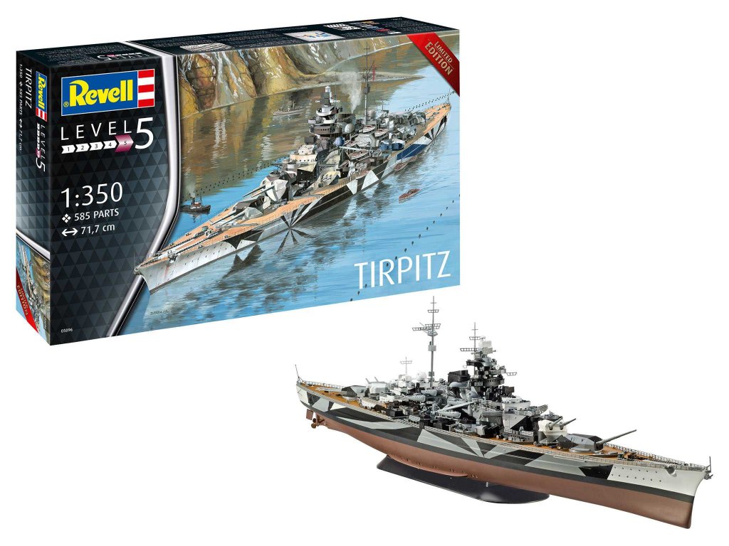 Revell of Germany 05096 1:350 Tirpitz German Battleship Plastic Model ...