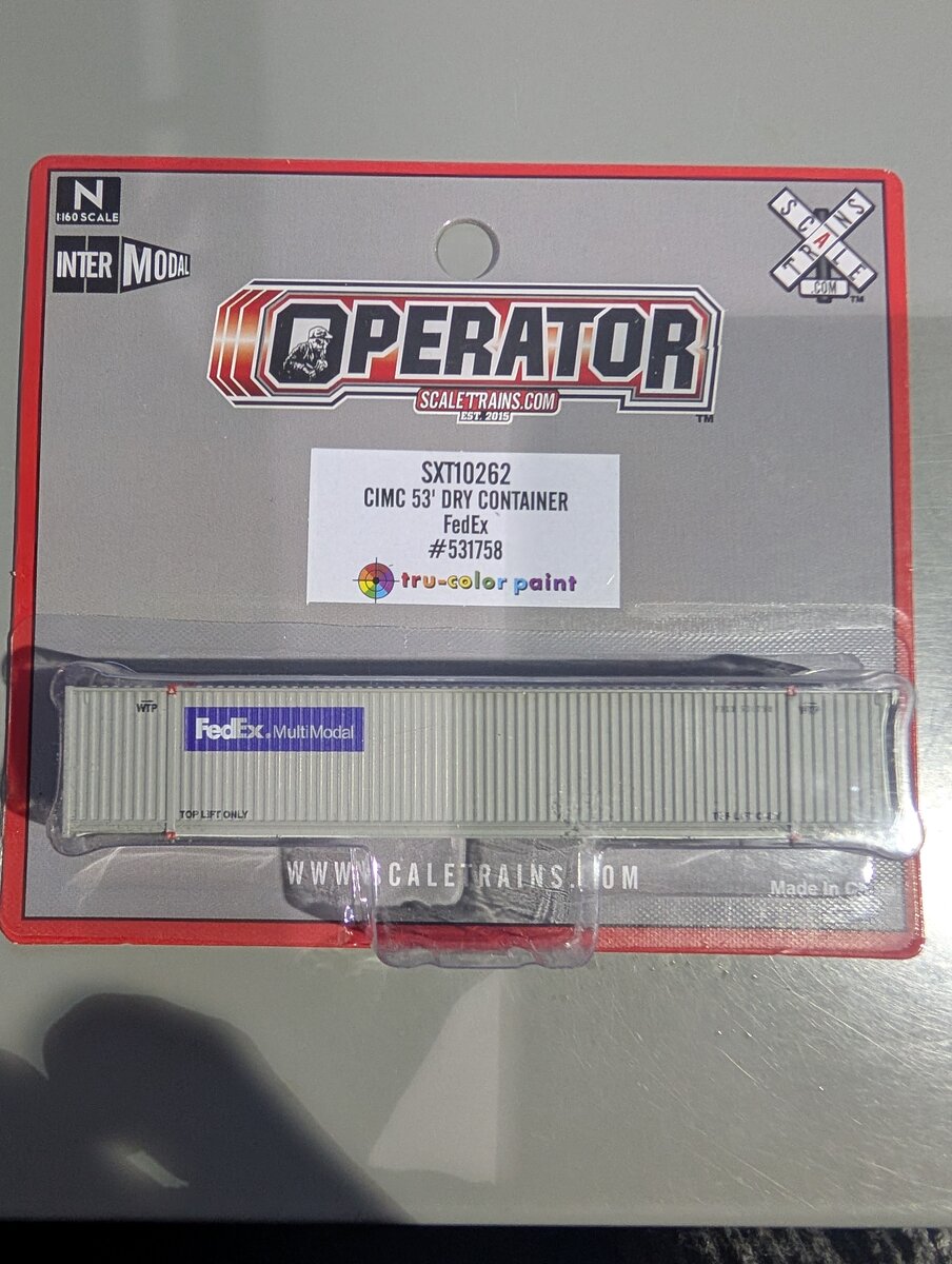 Scale Trains SXT10262 N Scale FedEx CIMC 53' Dry Container #531758 – Trainz