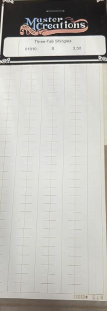 Master Creations 01010 HO Three Tab Shingles (2) – Trainz
