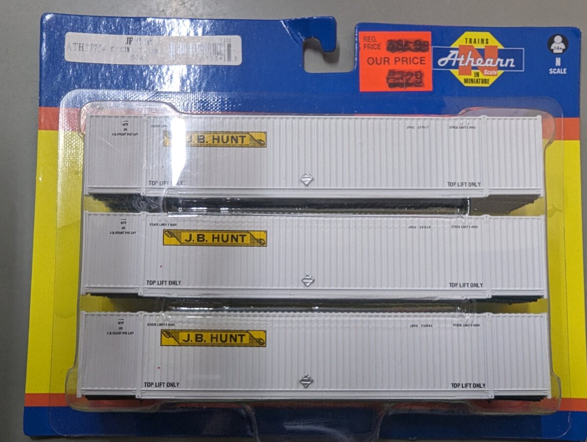 Athearn 17754 N 53' CIMC Container, JB Hunt #1 (3) – Trainz