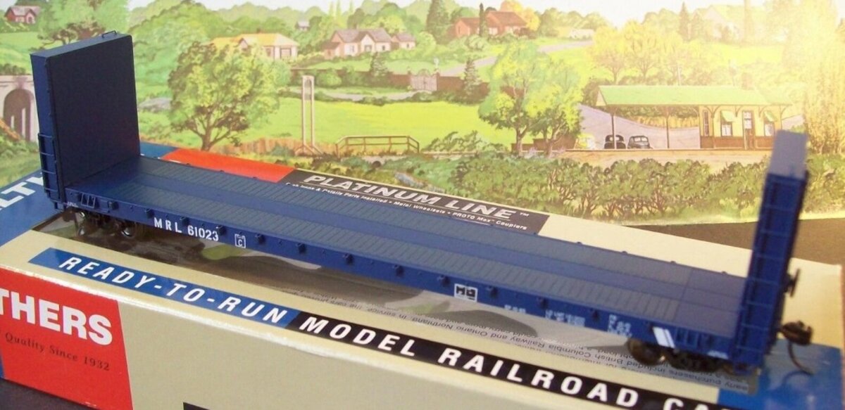 Walthers 932-40076 HO Montana Rail Link Canadian 50' Bulkhead Flat Car ...