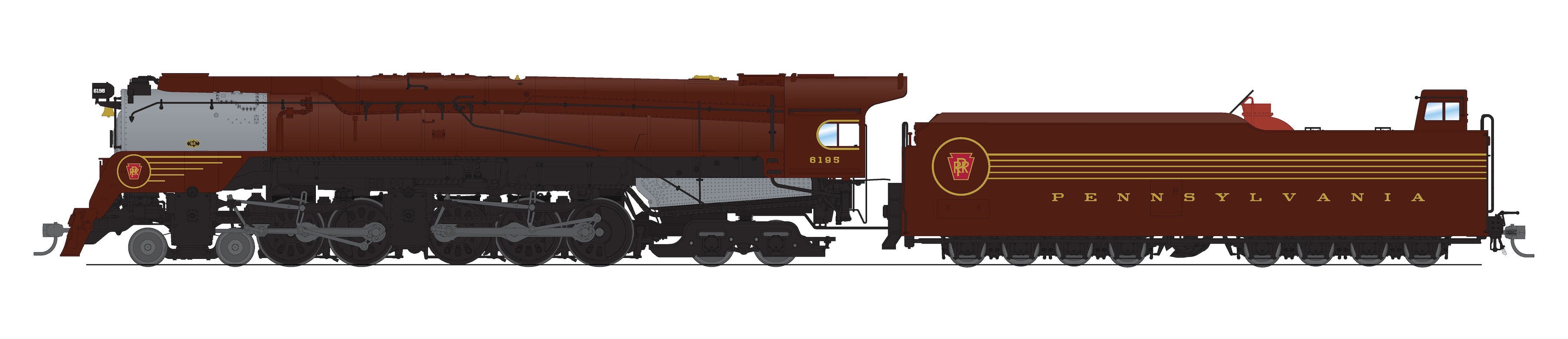 Broadway Limited 8057 HO PRR Q2 Duplex 4-4-6-4 Steam Locomotive #6195 ...