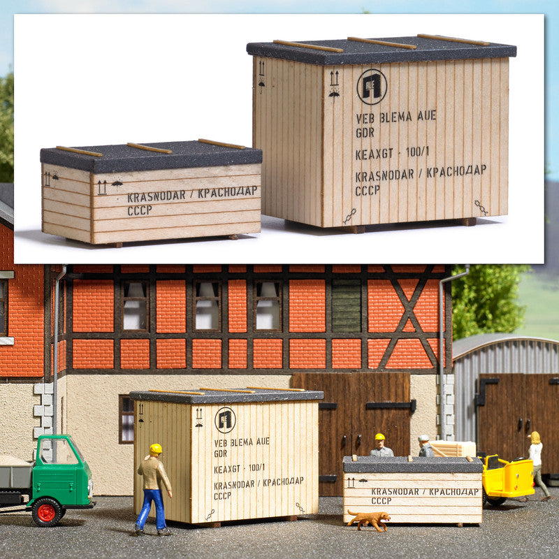 Busch 1840 HO Machines Transport Crates Kit – Trainz