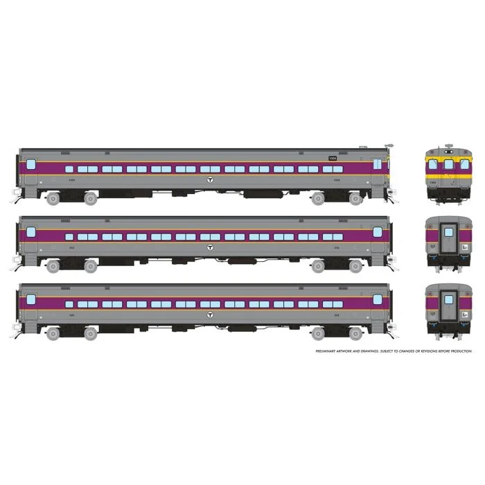 Rapido Trains 128543 HO MBTA As Delivered Comet 3-Car Set #2 – Trainz
