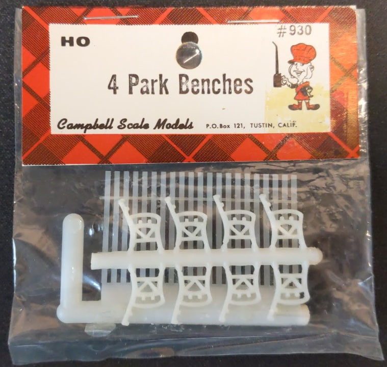 Campbell Scale Models 930-75 HO Park Benches Plastic (Pack of 4) – Trainz