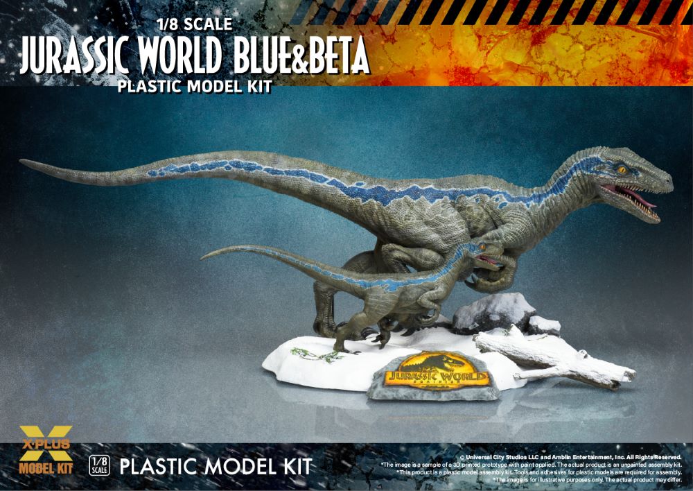 X-Plus Model Kit 200143 1:18 Jurassic World: Blue & Beta Plastic Model ...