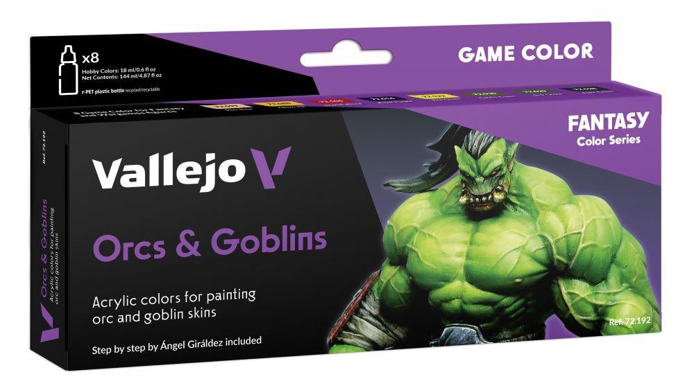 Vallejo Paint 72192 Orcs & Goblins Game Color Acrylic Paint (Set of 8 ...