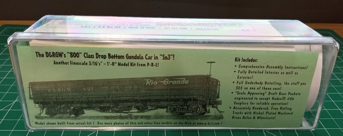 PBL 800 S/Sn3 Scale D&RGW Drop Bottom Gondola #800 & #899 Kit – Trainz