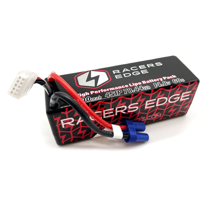 Racers Edge LP53004S60EC5 5300mAh 4S 14.8V 60C Hard Case Lipo Battery ...