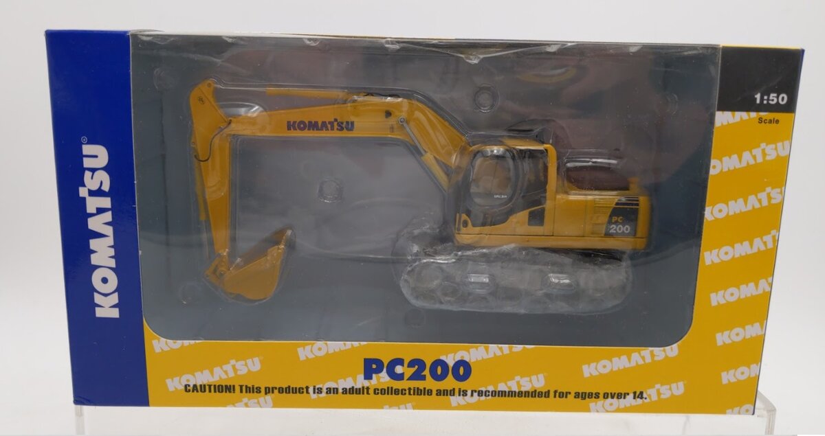 Komatsu PC200 1:43 Excavator Construction Machinery Goods Wave Die-Cas ...