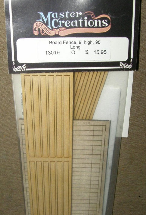 Master Creations 13019 O Scale Board Fence 9'' High x 90'' Long Laser ...